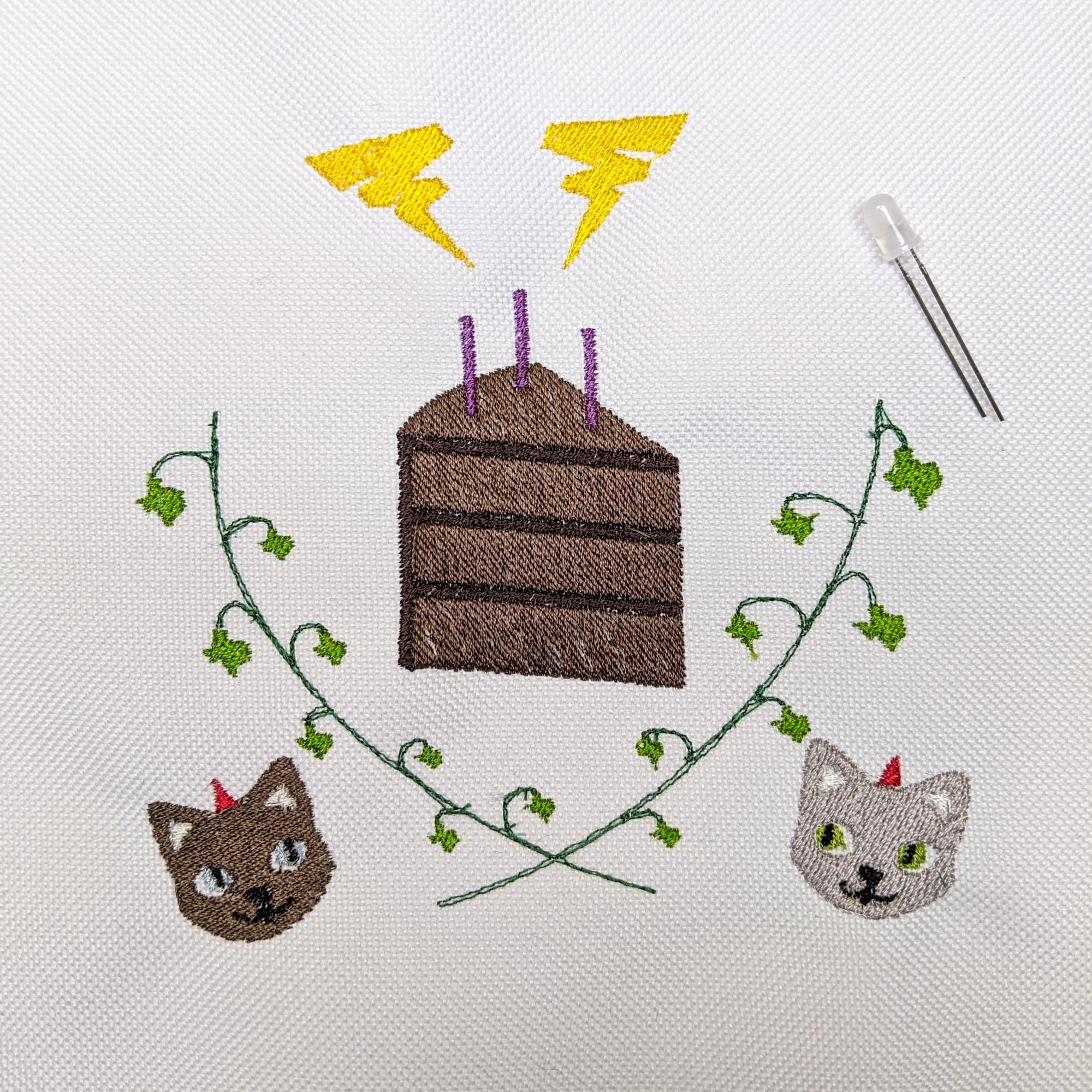 Birthday Machine Embroidery With LEDs : 6 Steps (with Pictures ...
