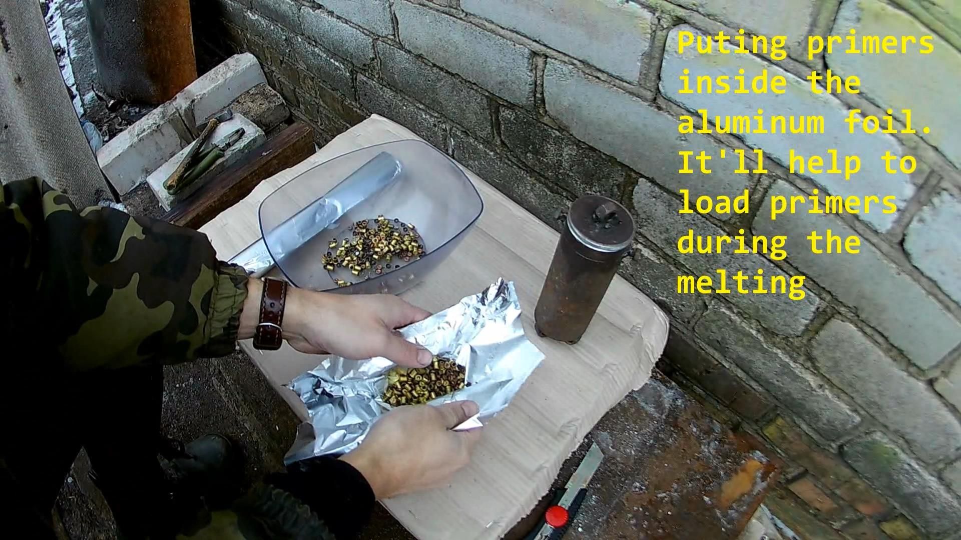 Melting Used Shotgun Primers. Brass + Copper Casting : 4 Steps ...