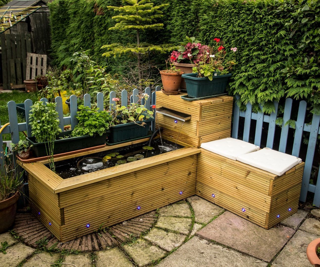 Raised Timber Pond With Waterfall and Bench : 8 Steps (with Pictures ...