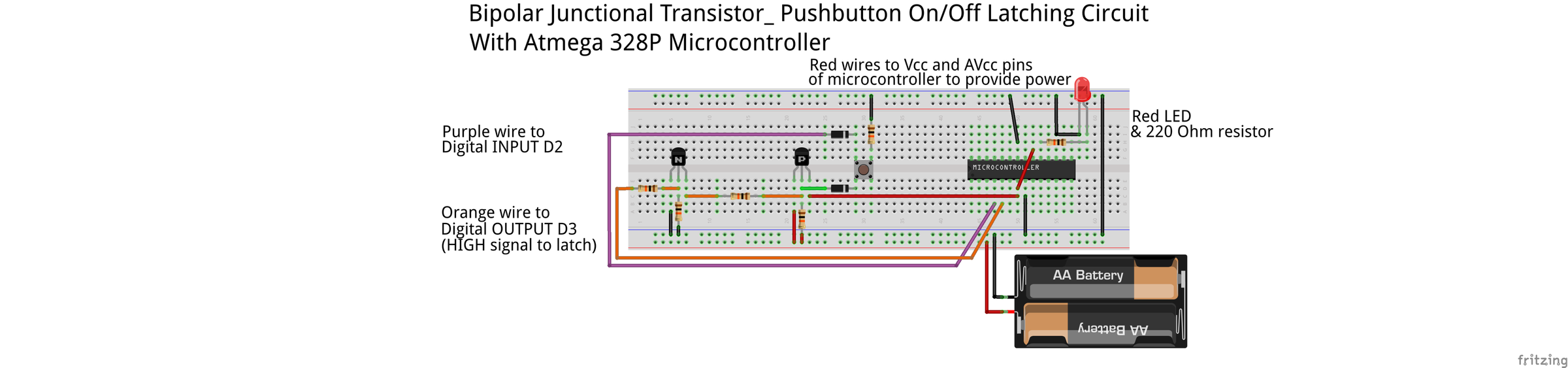 Bipolar Junctional Transistor (BJT) Latching Pushbutton On/Off Circuit ...