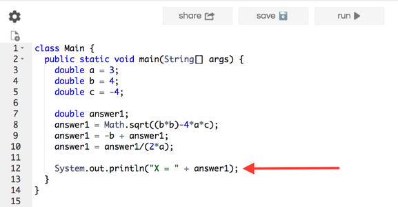 Java Programming For Beginners Quadratic Formula 8 Steps Instructables
