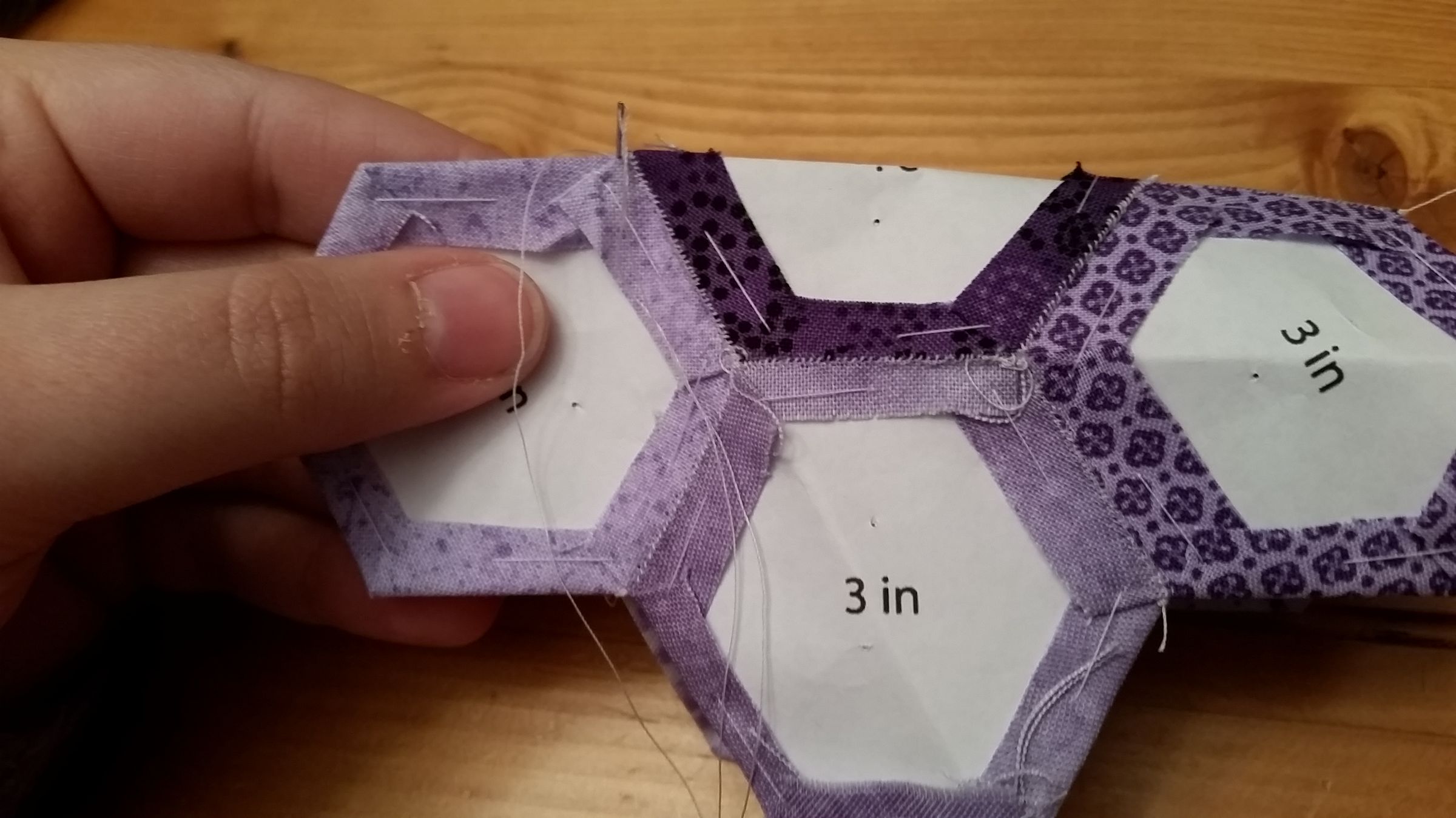 Hexagon English Paper Hand Piecing : 8 Steps (with Pictures ...