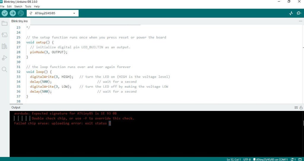 How To Program An Attiny85 From An Arduino Uno 7 Steps Instructables 2429