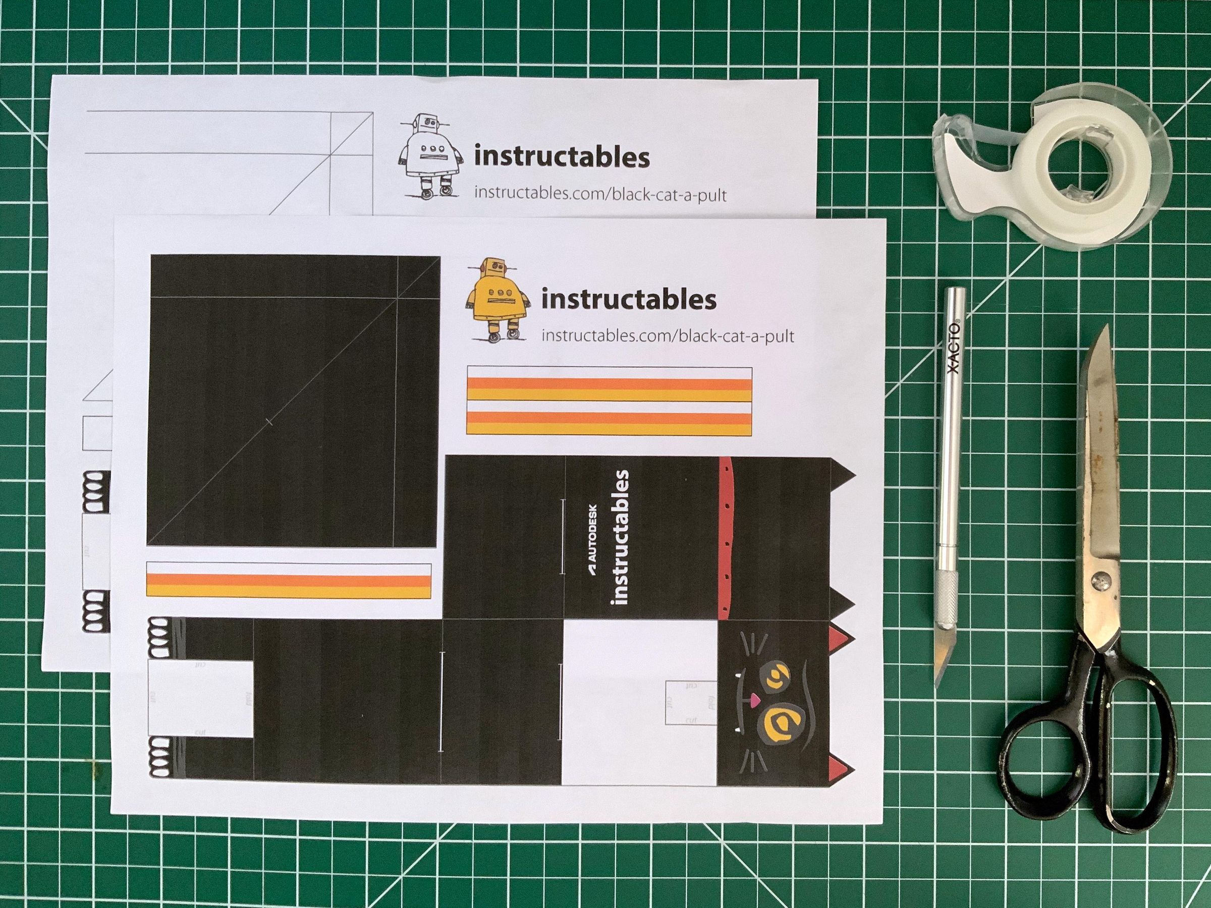 Free Halloween Black Cat-A-Pult Papercraft : 8 Steps (with Pictures ...