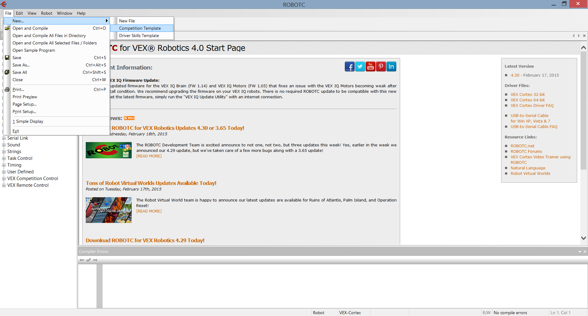 RobotC for VEX Cortex : 9 Steps - Instructables