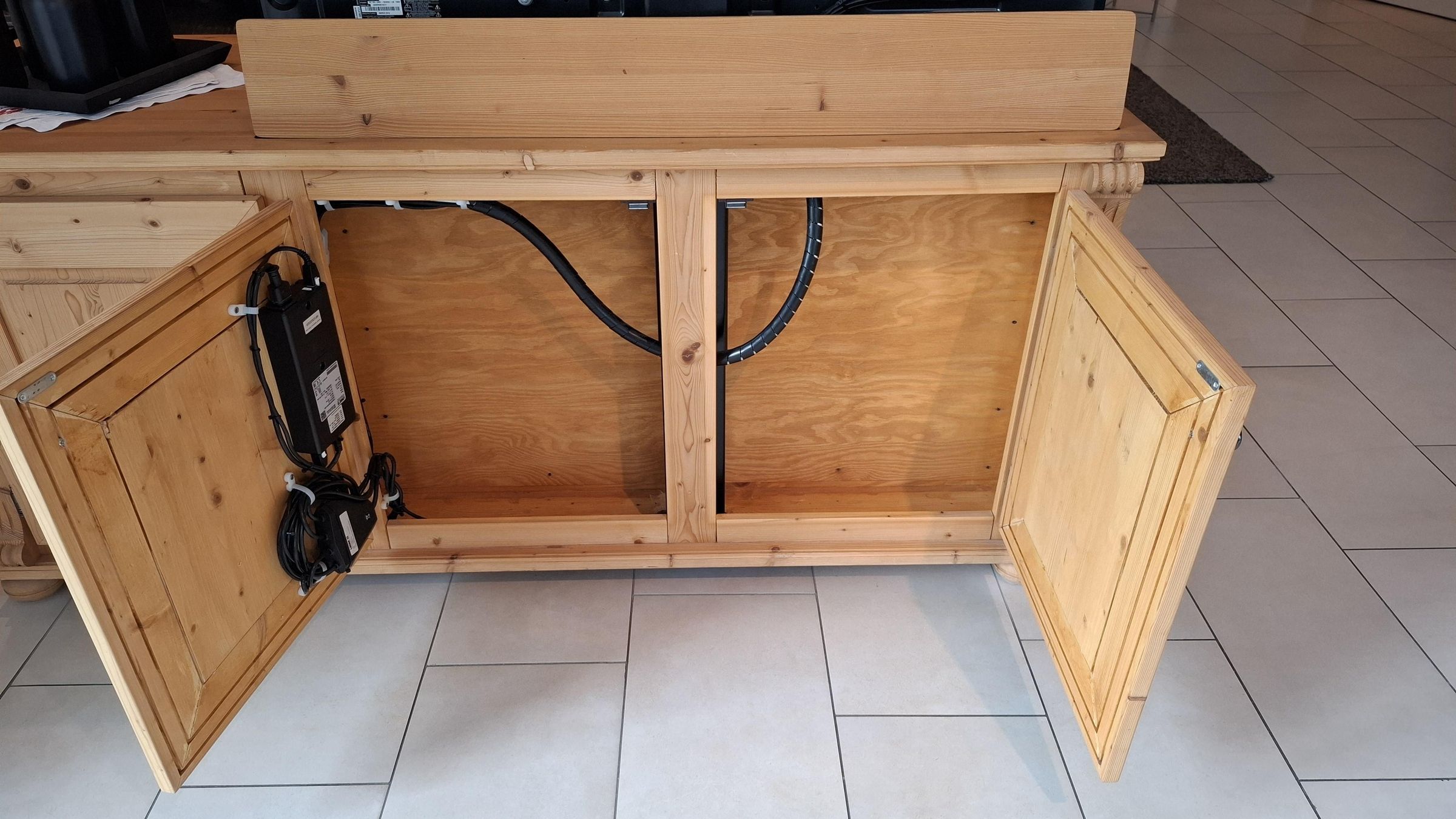 Build a Promoterism Media Sideboard With Integrated TV Lift, Cable ...