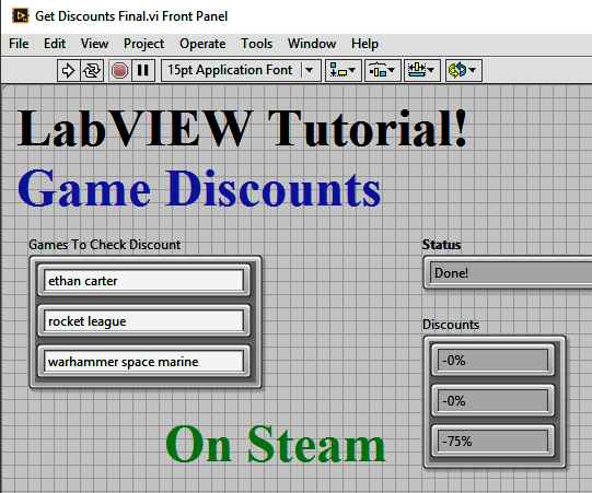 LabVIEW Tutorial: Game Discounts : 8 Steps - Instructables