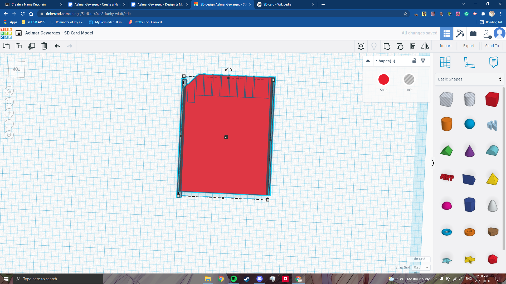 Micro SD Card Reader 3D Model : 8 Steps - Instructables