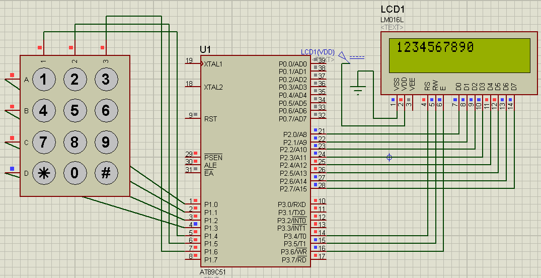 Displaying the Keypad Numbers in 16 X 2 LCD With 8051 : 4 Steps ...