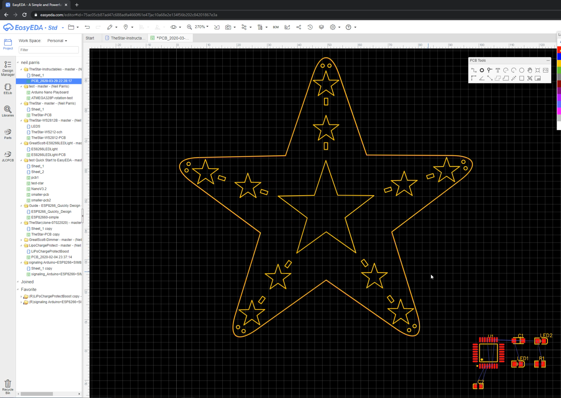 Learn How to Design a Custom Shaped PCB With EasyEDA Online Tools : 12 ...