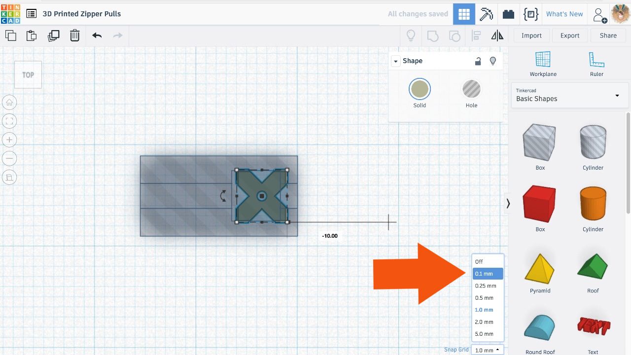 3D Printed Zipper Pulls - Tinkercad