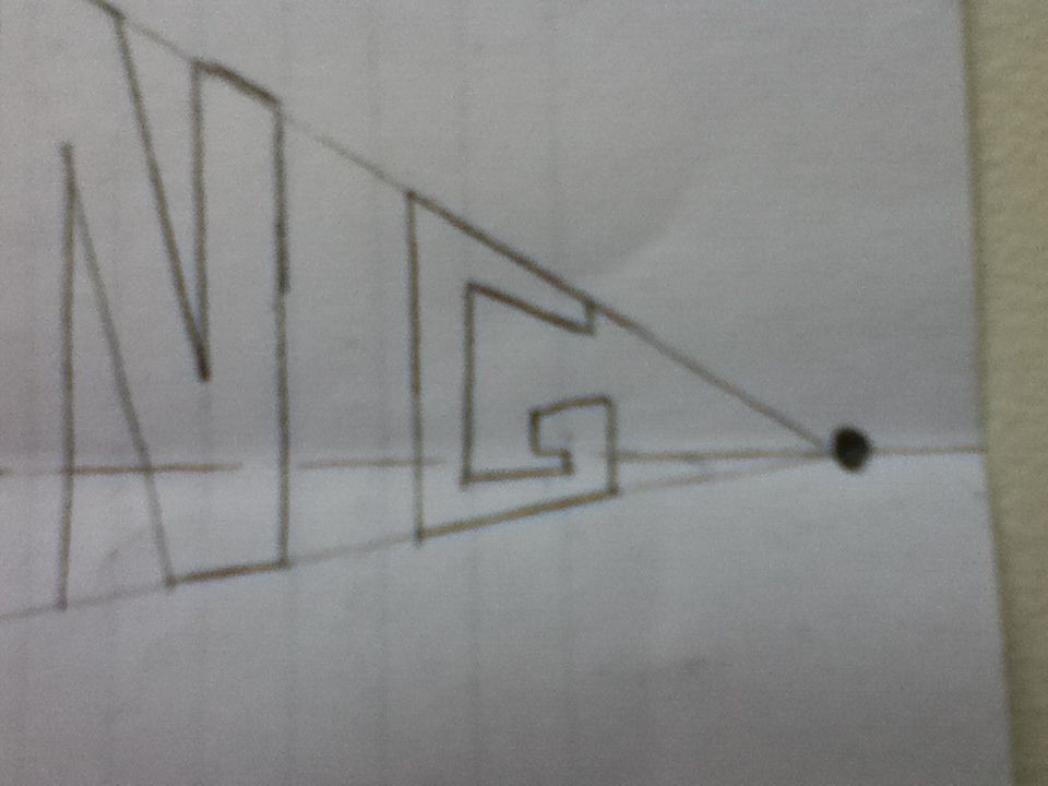 2 Point Perspective Name Drawing