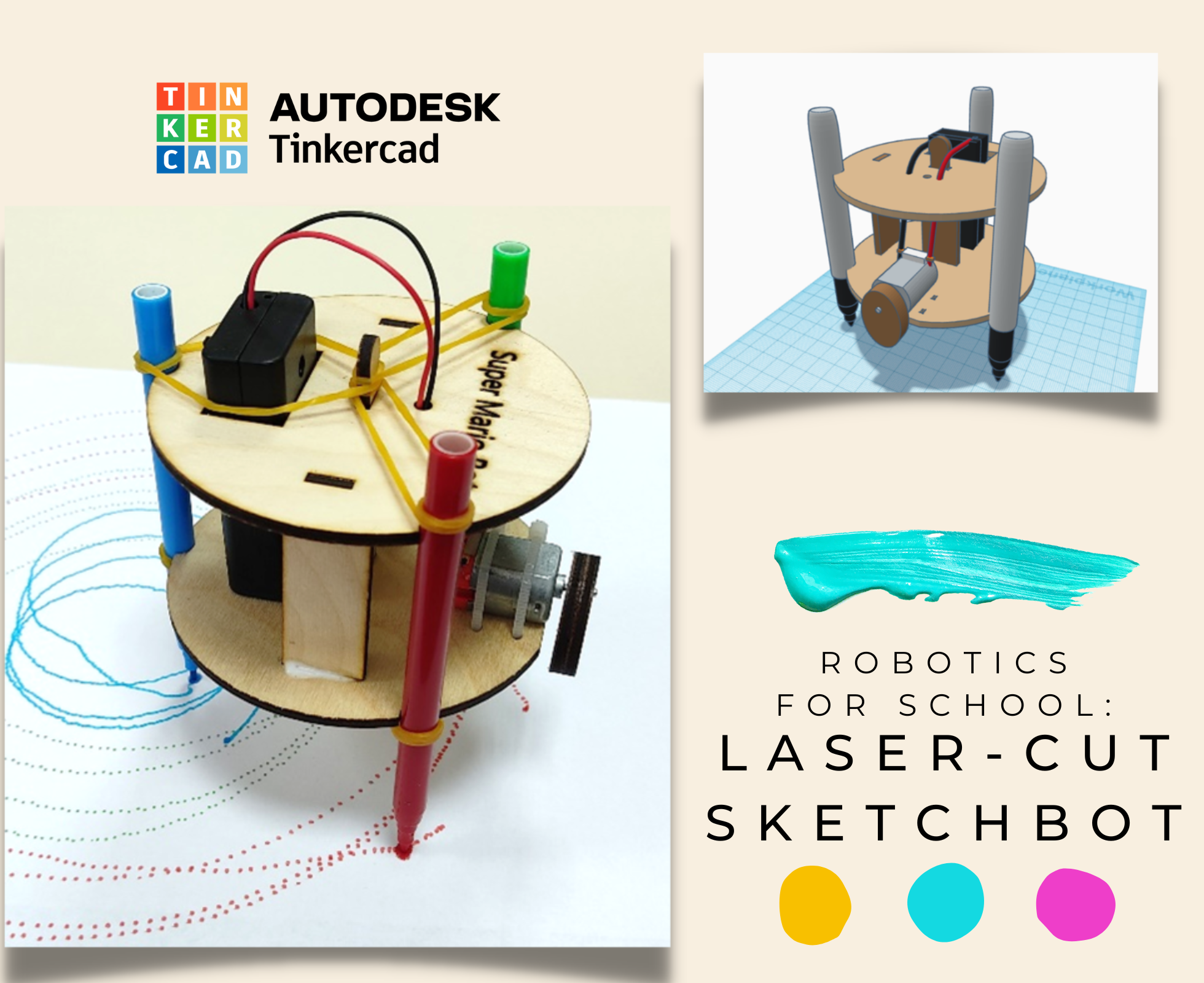 Tinkercad Robotics for School: Laser-cut Sketchbot : 23 Steps (with Pictures) - Instructables