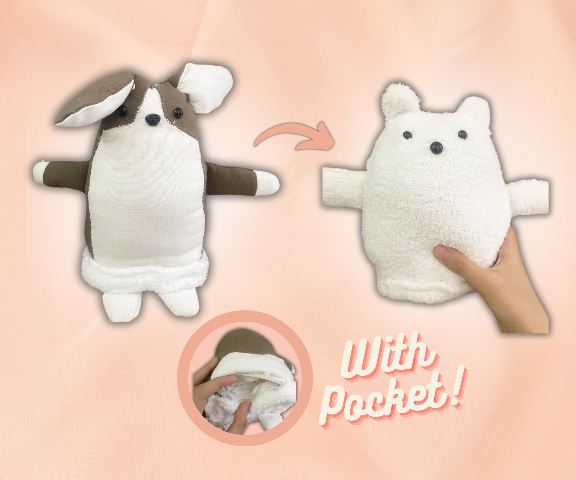 DIY Reversible Plushie (Stuff Toy) With Storage Pocket : 8 Steps ...
