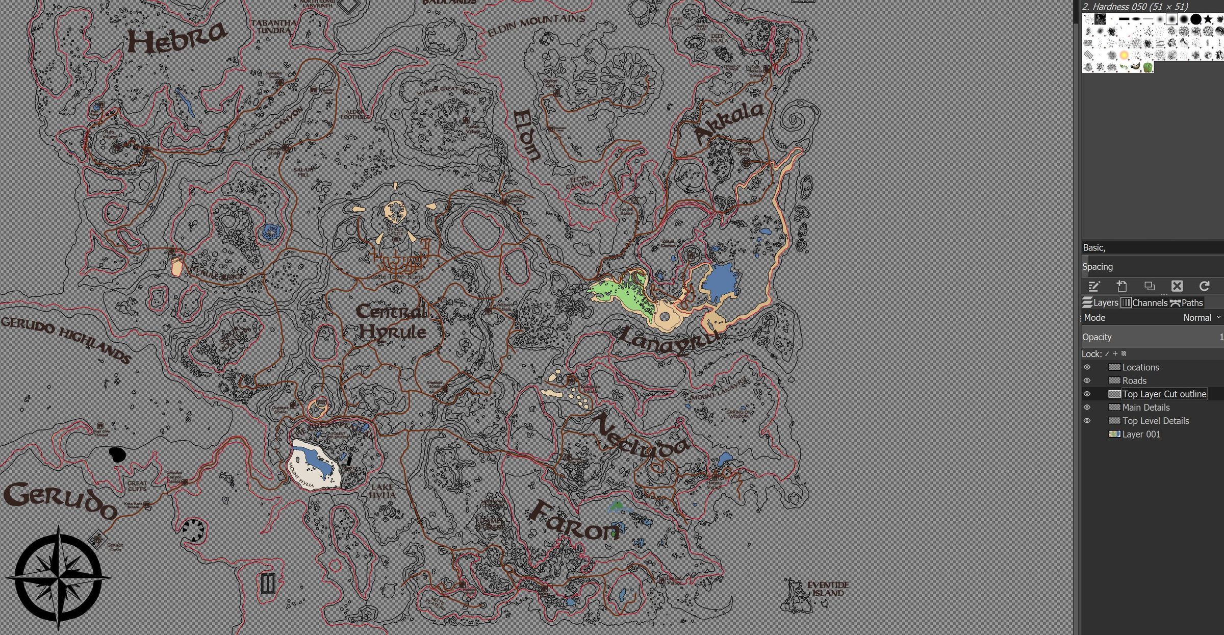 Multi-layer Map of Hyrule - Laser Engraved and Painted : 6 Steps (with ...