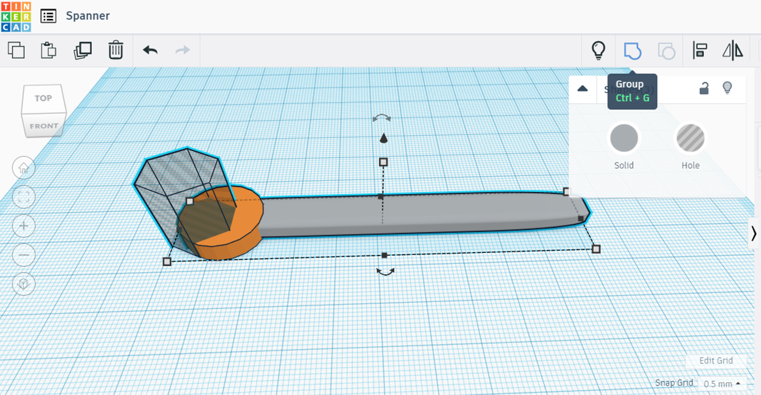 Tinker CAD Beginner 's 1st Project - Spanner : 3 Steps - Instructables