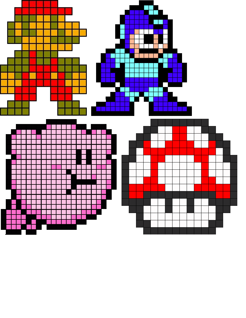 8 Bit Characters Grid