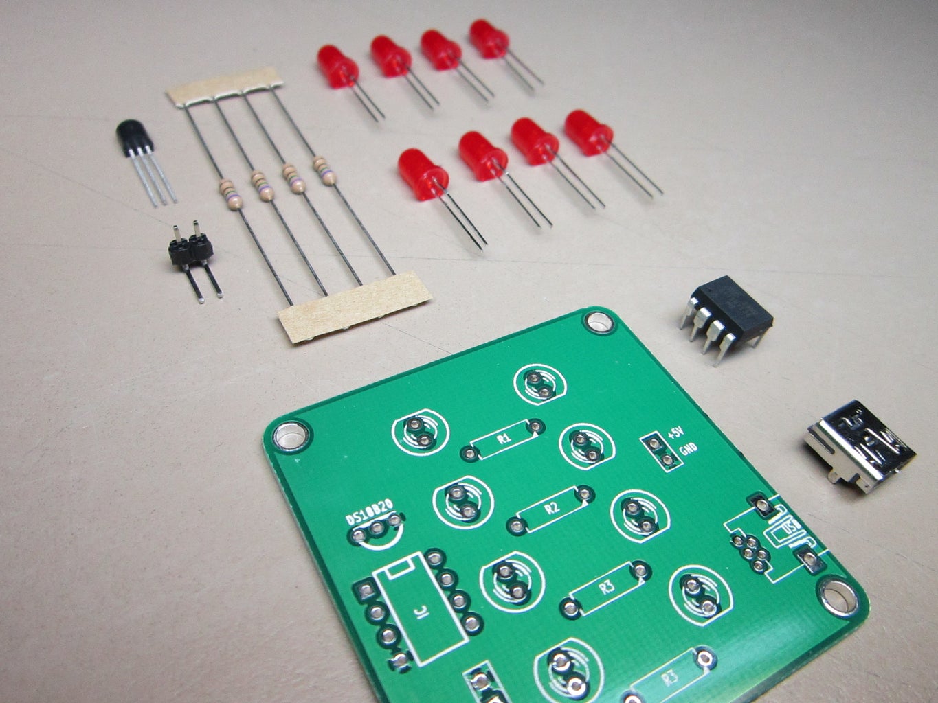 Binary Thermometer Usb Powered 8 Steps Instructables