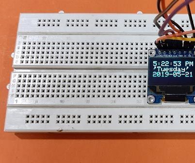 Internet Clock Display Date And Time On Oled Using