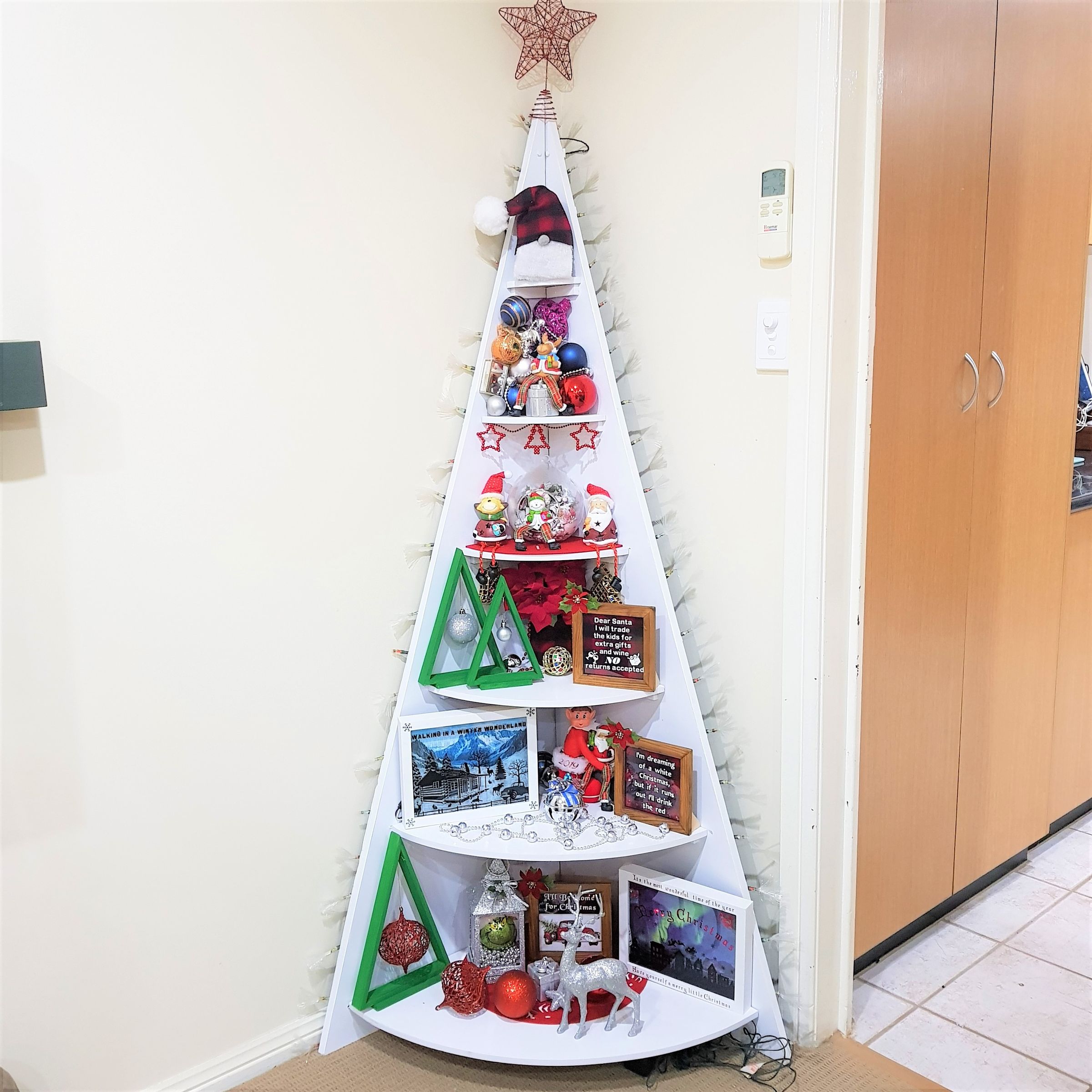 How to Make a Corner Christmas Tree Shelf : 7 Steps (with Pictures ...