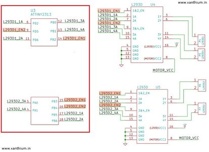 Bidirectional Control of 4 DC Motors Using ATtiny Microcontroller and L293D : 11 Steps ...