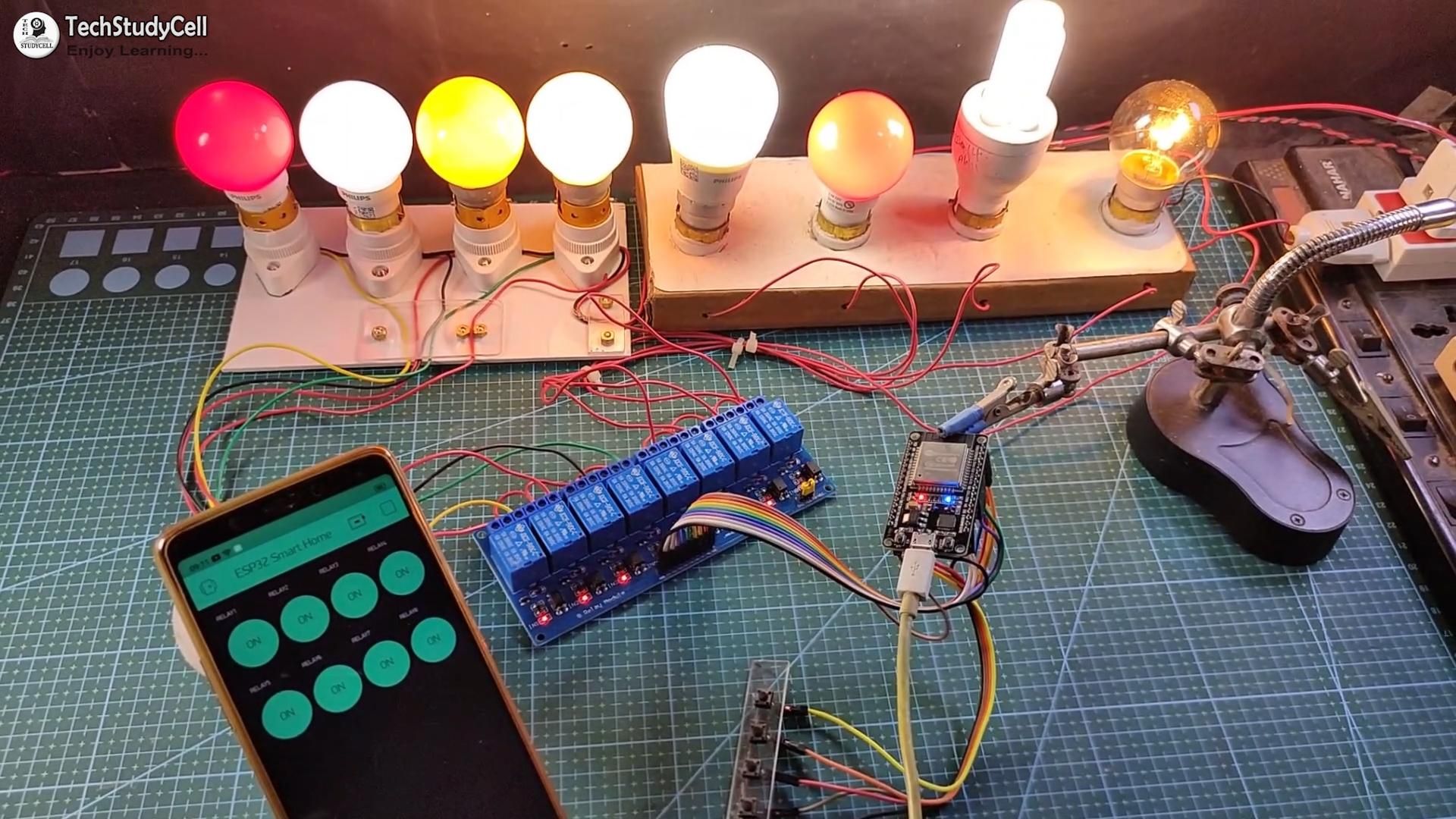 Smart Home Automation Using Blynk & ESP32 IoT Projects | WiFi & Manual ...