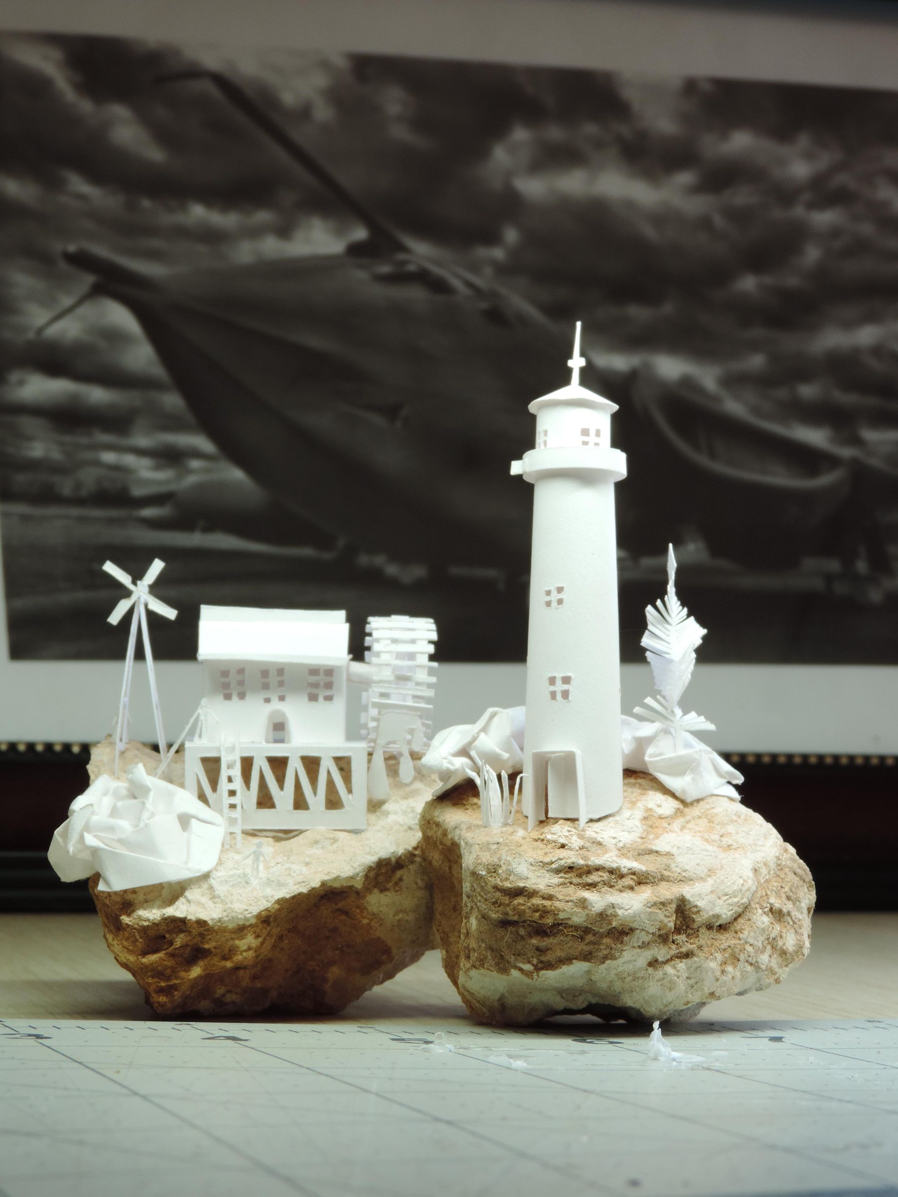 Make a Detailed Paper Lighthouse and Windmill Craft on Found Rock's or ...