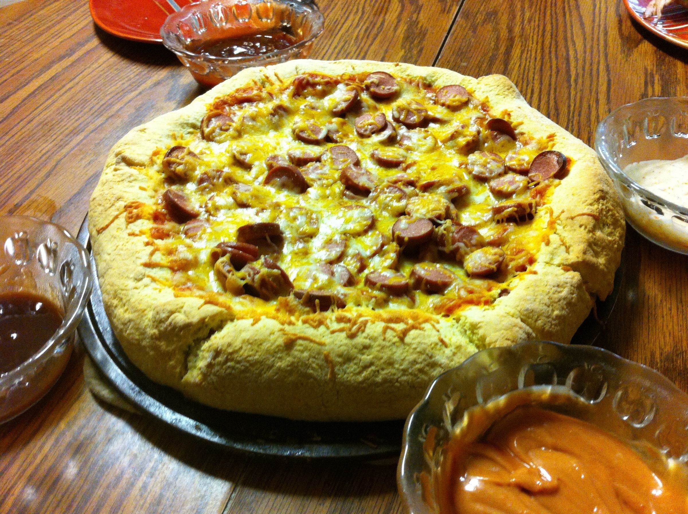 Corn Dog Pizza With Dipping Sauces : 4 Steps (with Pictures ...