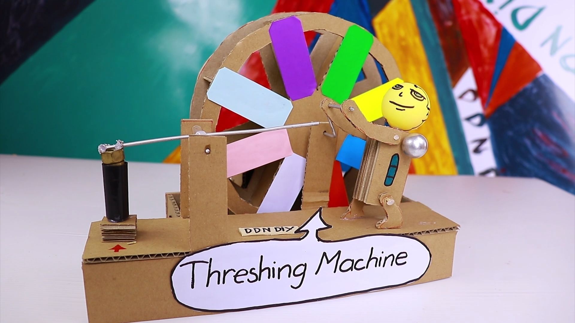 Make Mini Threshing Machine From Cardboard : 14 Steps (with Pictures ...
