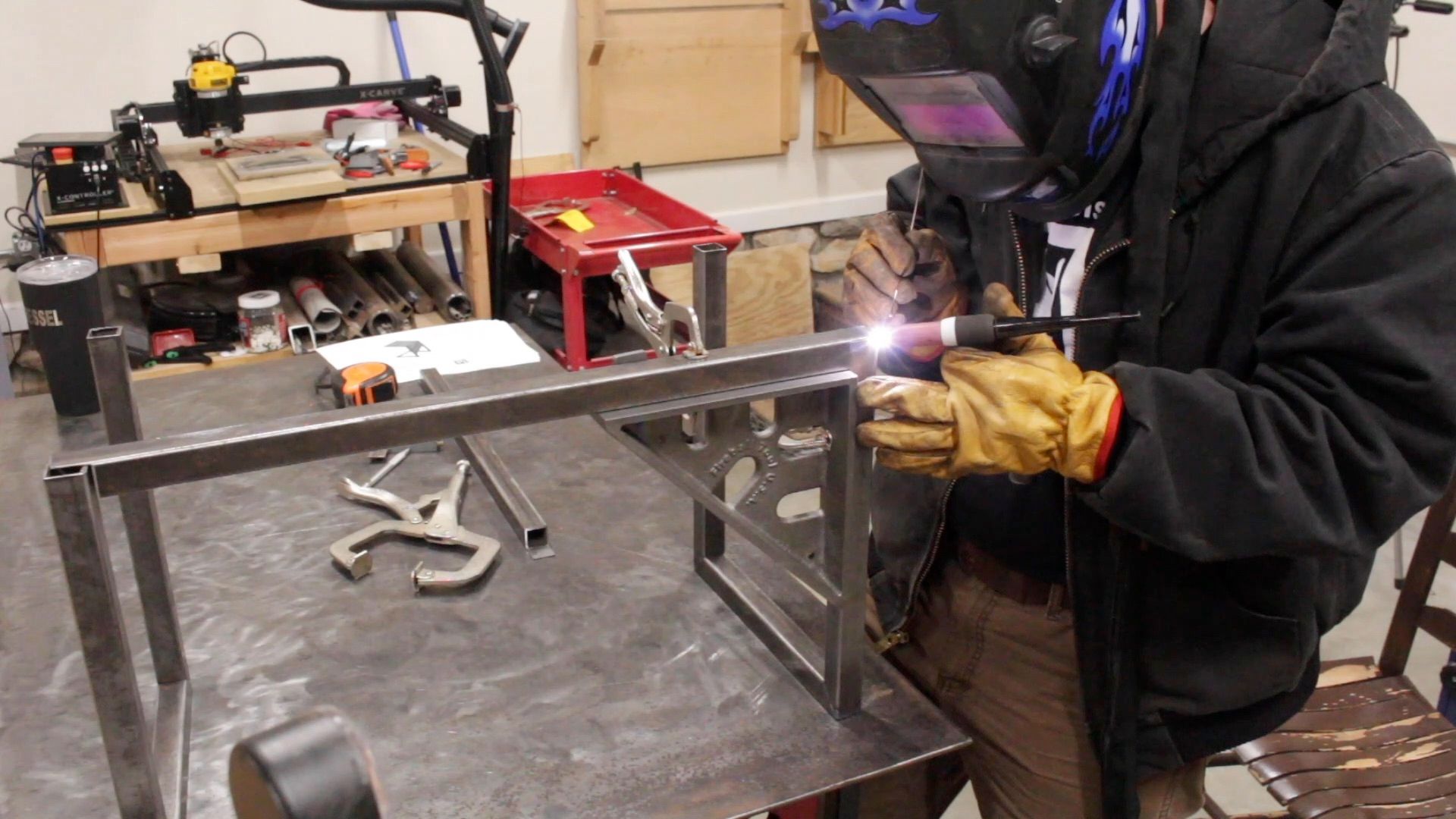 C Table - DIY Slide-Under Sofa or End Table | Welding and Wood Project ...