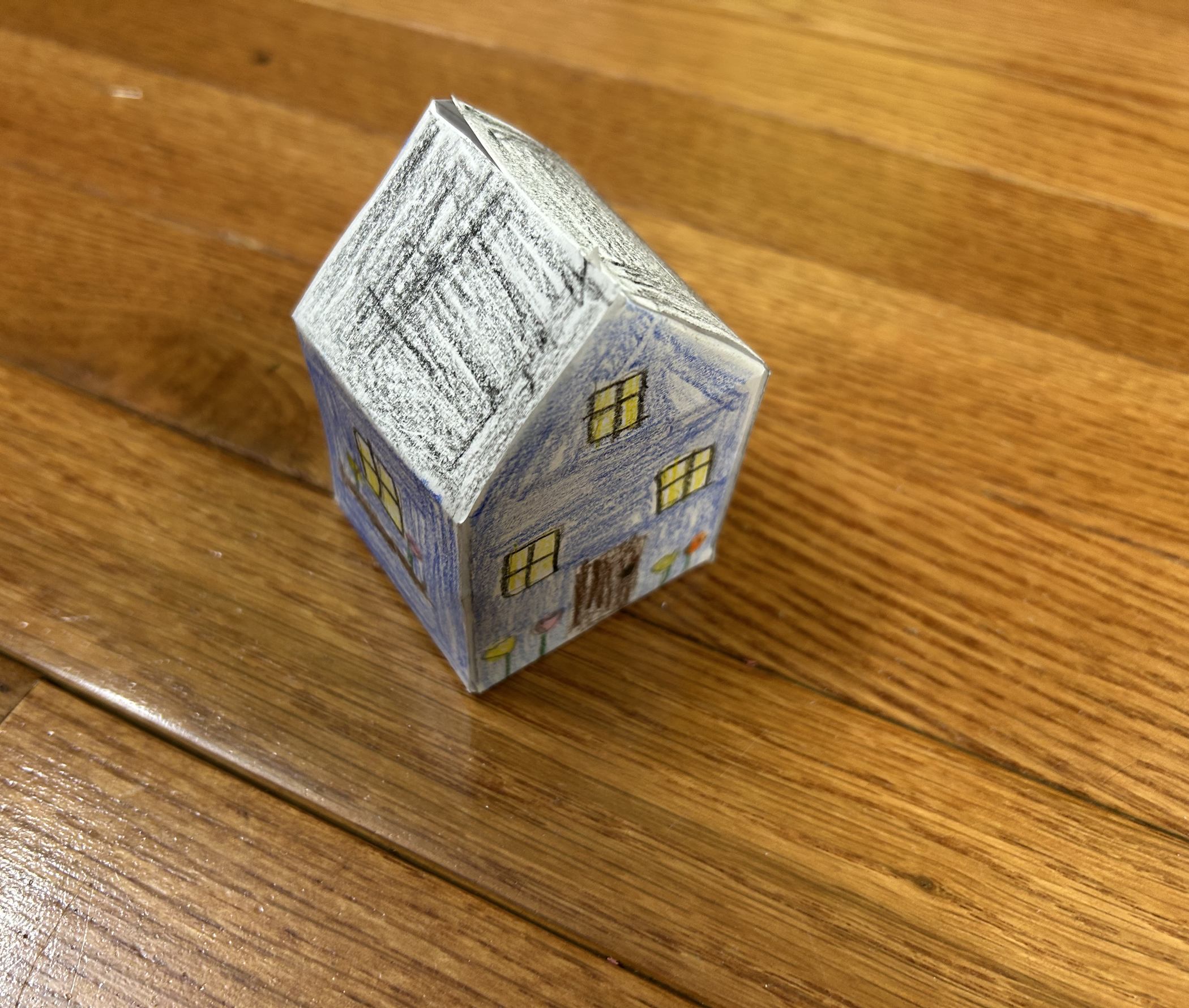 How to Make a Folded House With One Sheet of Paper : 8 Steps ...