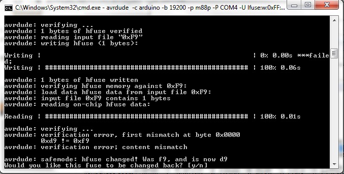 Arduino As Isp Burn Hex File In Avr Fuse In Avr Arduino As 2192