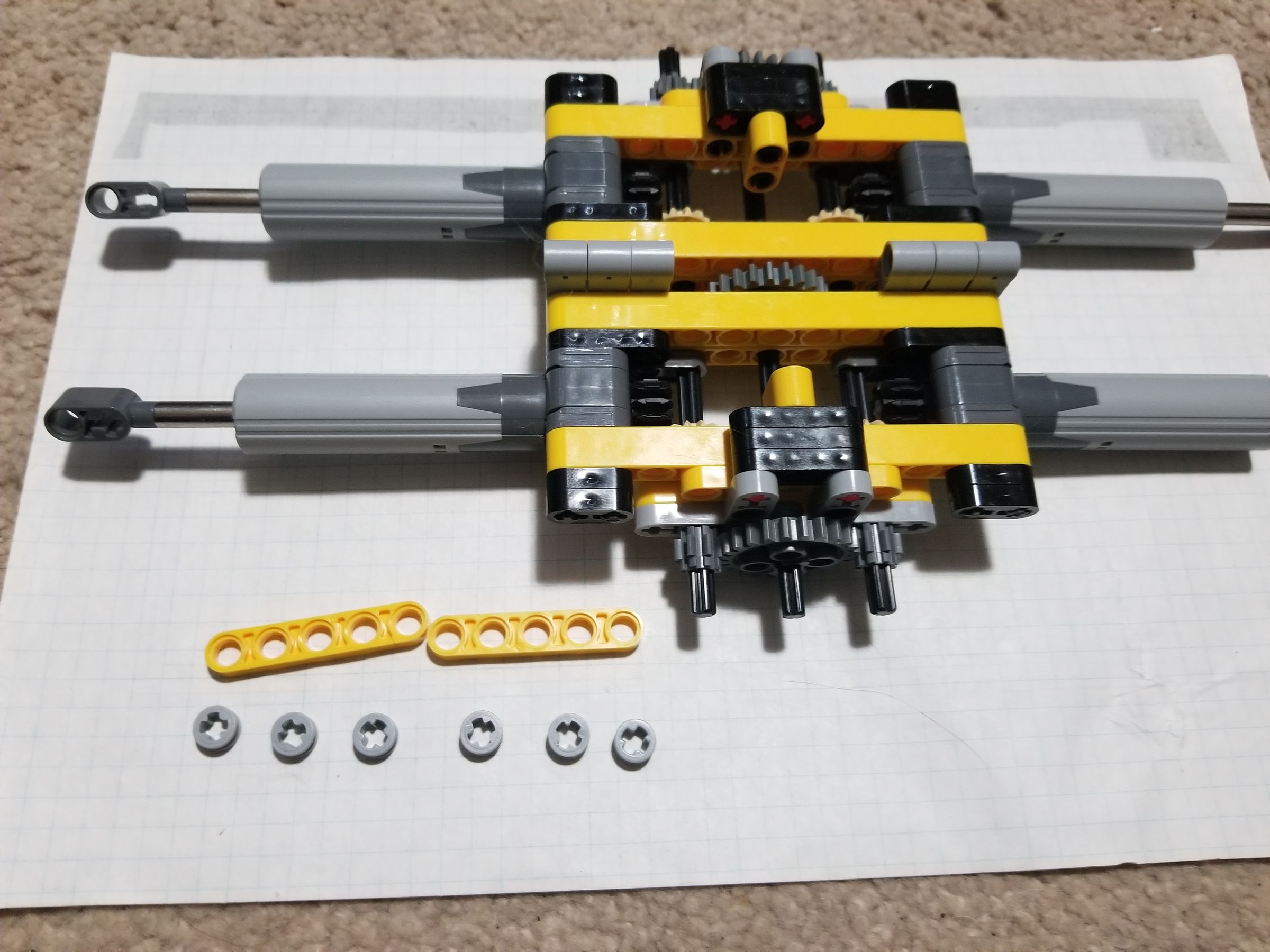 Lego Technic Back to Back Double Actuator Build : 9 Steps (with ...