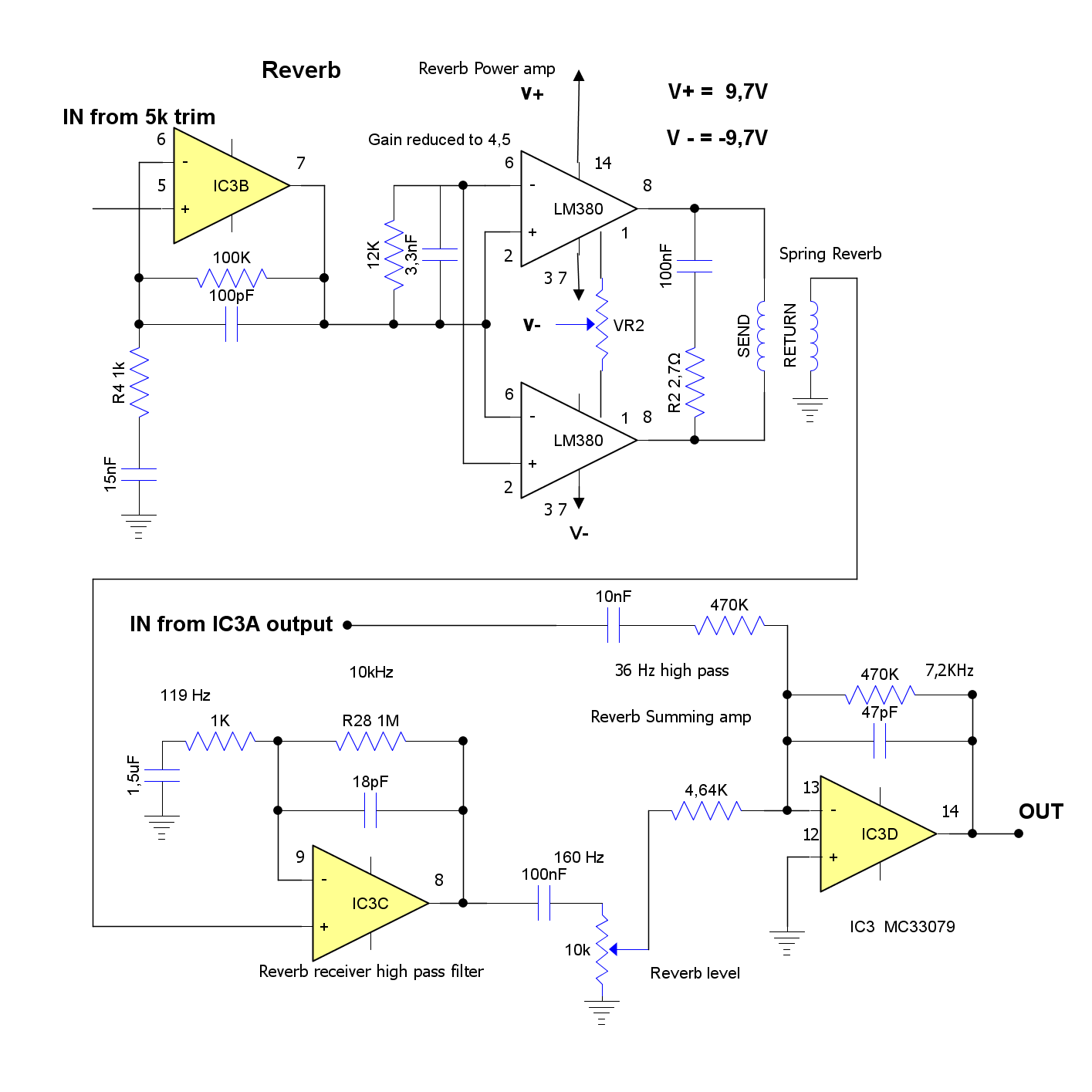 Tabletop Multi Guitar Effect With Compressor, CMOS Overdrive, Parametric EQ. Spring Reverb and ...