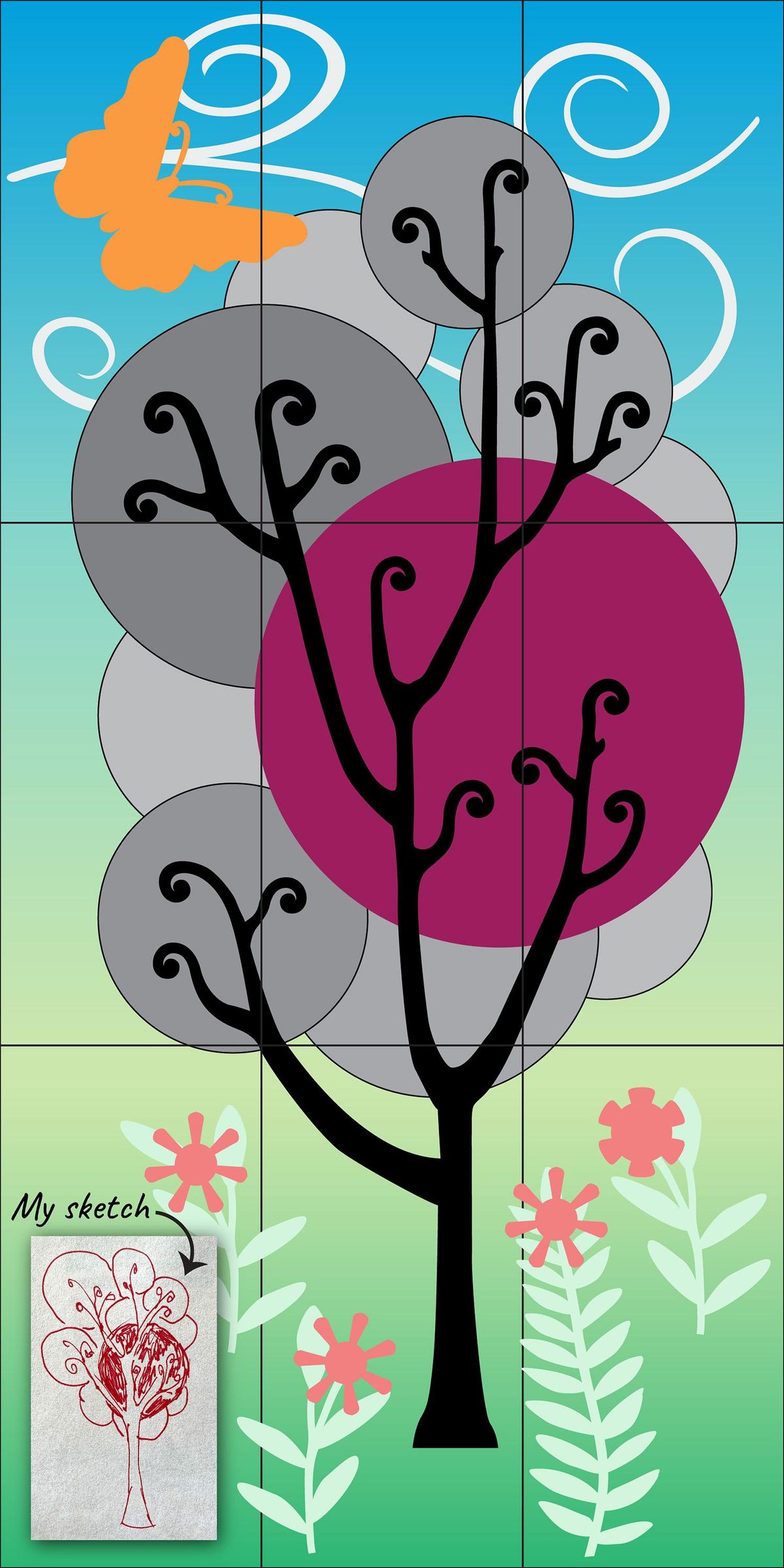 Mixed Media Summer Circle Tree Art : 15 Steps (with Pictures ...