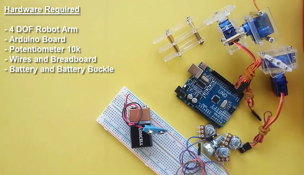 Diy Arduino Robotic Arm Project With Circuit Diagram Code 55 Off 9668