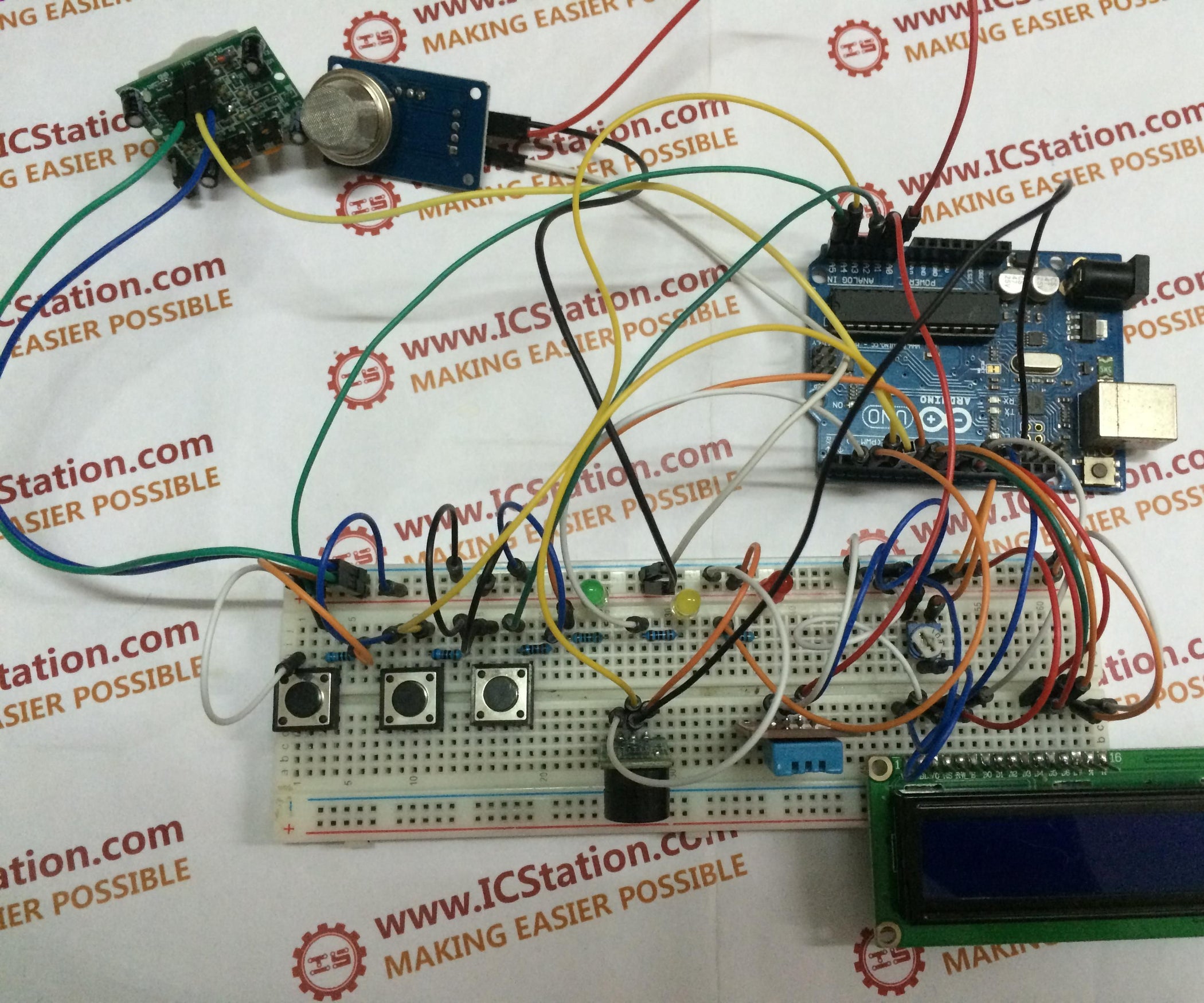 Human Body Infrared Smoke Temperature Alarm System With Arduino : 13 ...