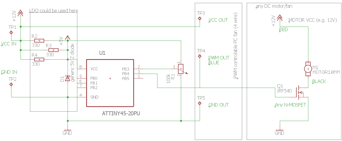Arduino ATtiny Fan or Any DC Motor PWM Speed Controller : 3 Steps ...