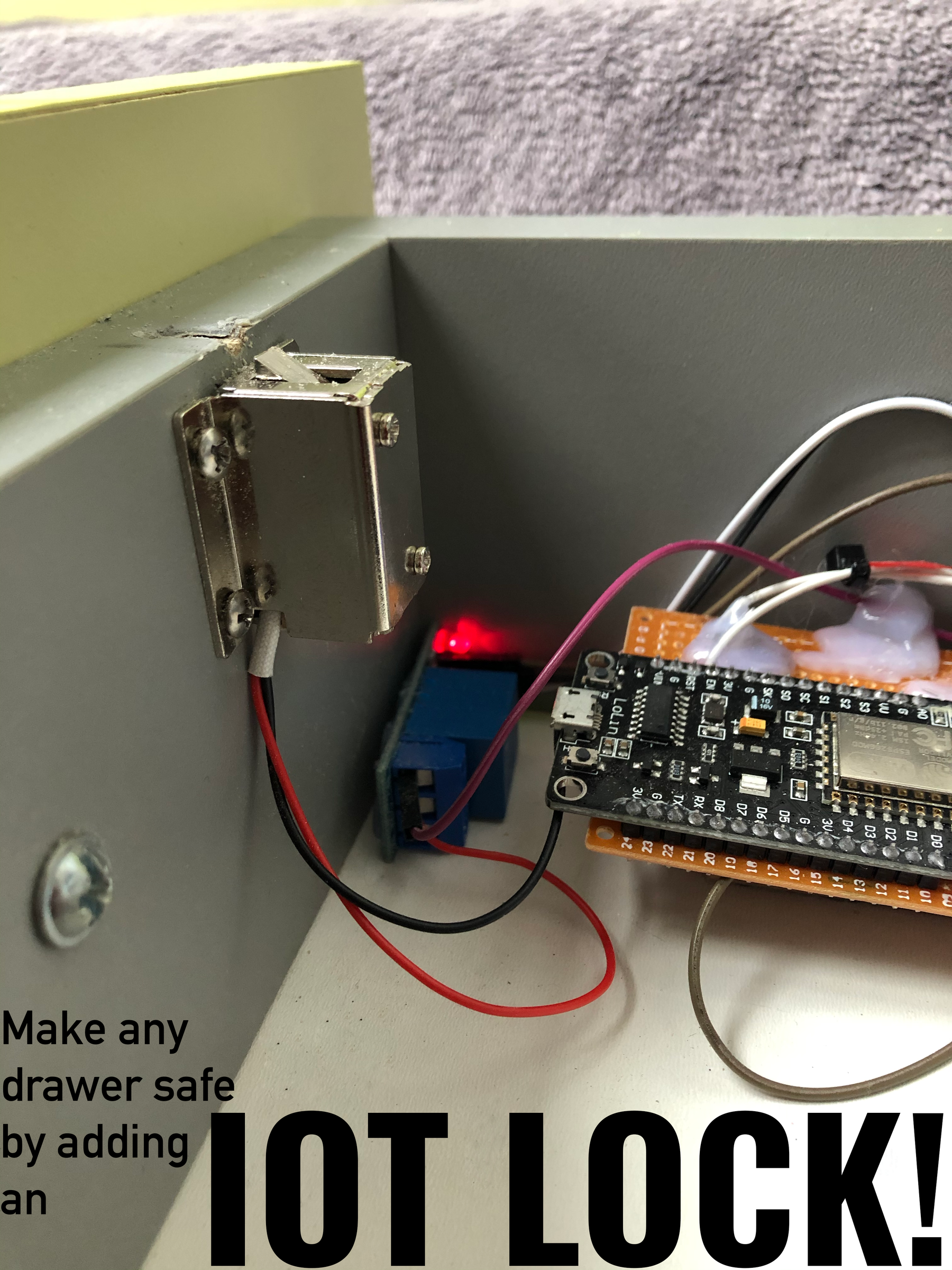 Add an IOT Lock to ANY Drawer! : 4 Steps - Instructables