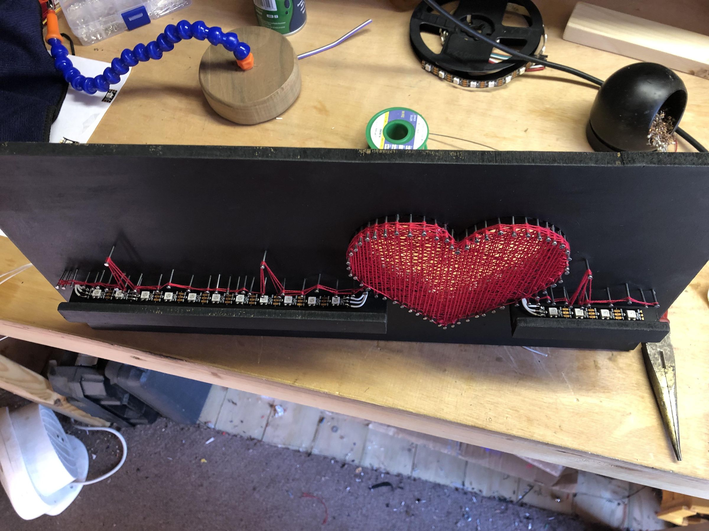 String Art Cardiac Line With Heart and LED's : 8 Steps (with Pictures ...