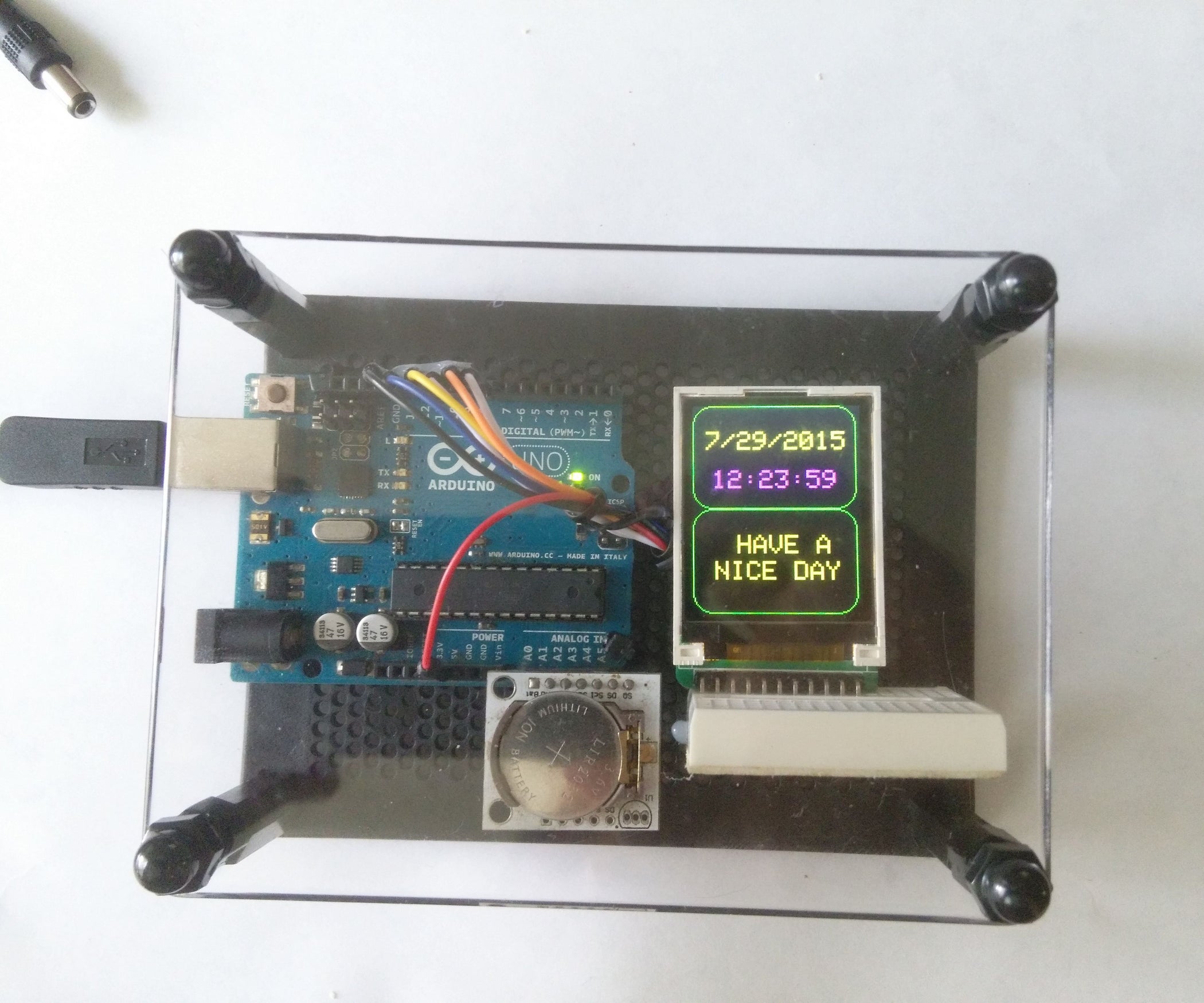 Arduino Color Lcd Message Clock 7 Steps With Pictures Instructables