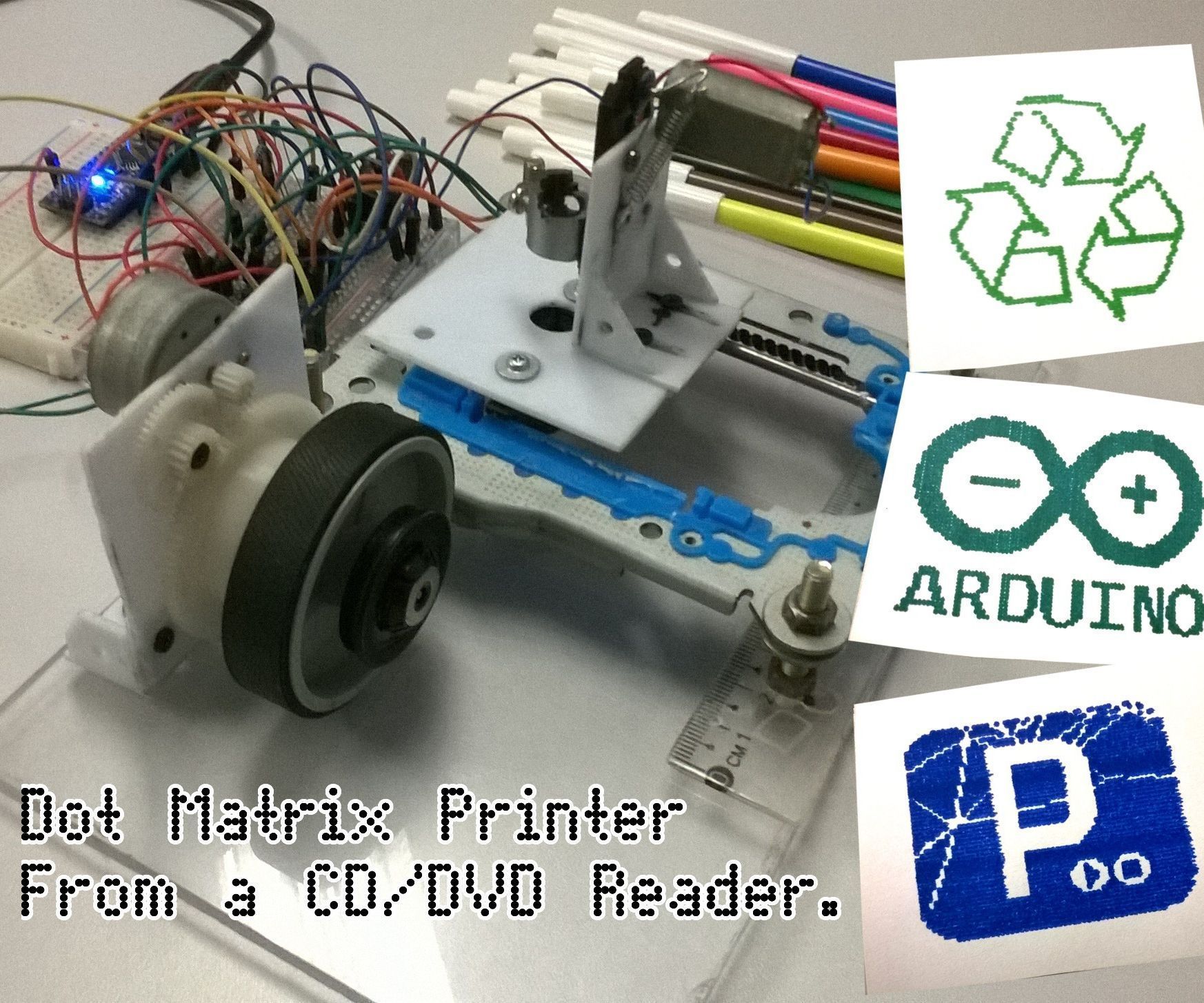 Dot Matrix Printer From a CD/DVD Reader With Arduino : 17 Steps (with ...
