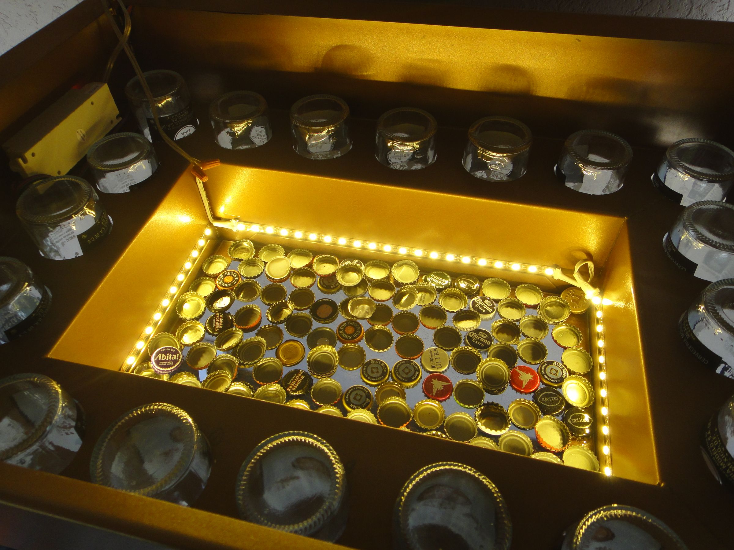 Aluminum Copper Colored Beer Bottle LED Light Chandelier (With Cap ...