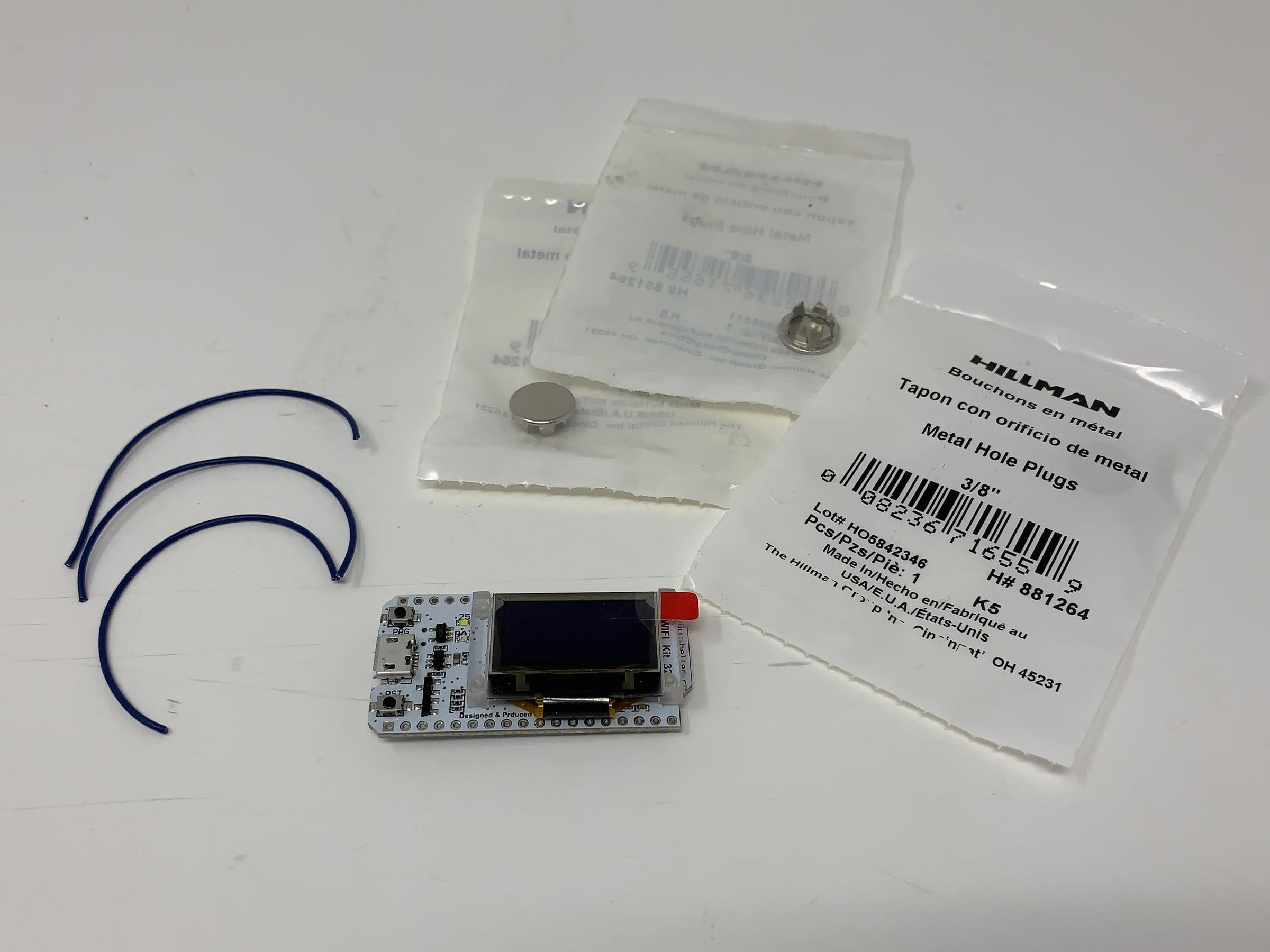 ESP32 Capacitive Touch Input Using "Metallic Hole Plugs" for Buttons ...