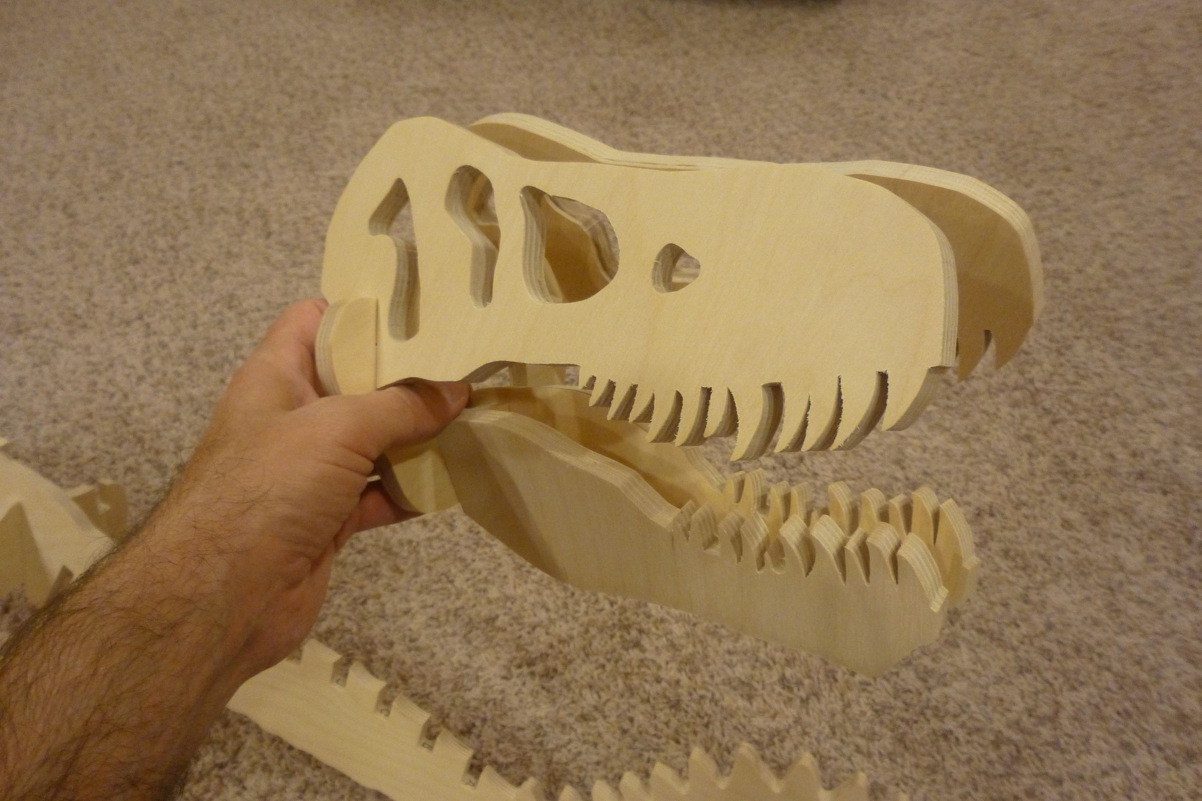 T-Rex Dinosaur Puzzle With Different Sizes and Positions : 7 Steps ...