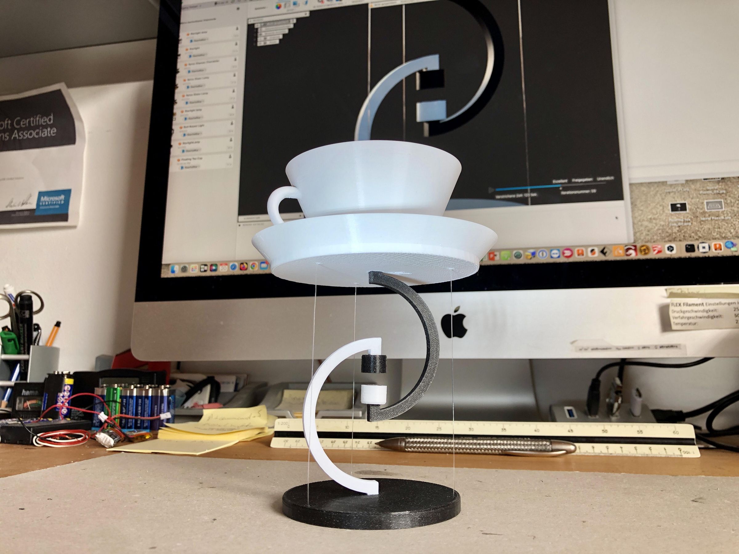 Floating Tea Cup - Magnetic Tensegrity - 3D Printed : 10 Steps (with ...