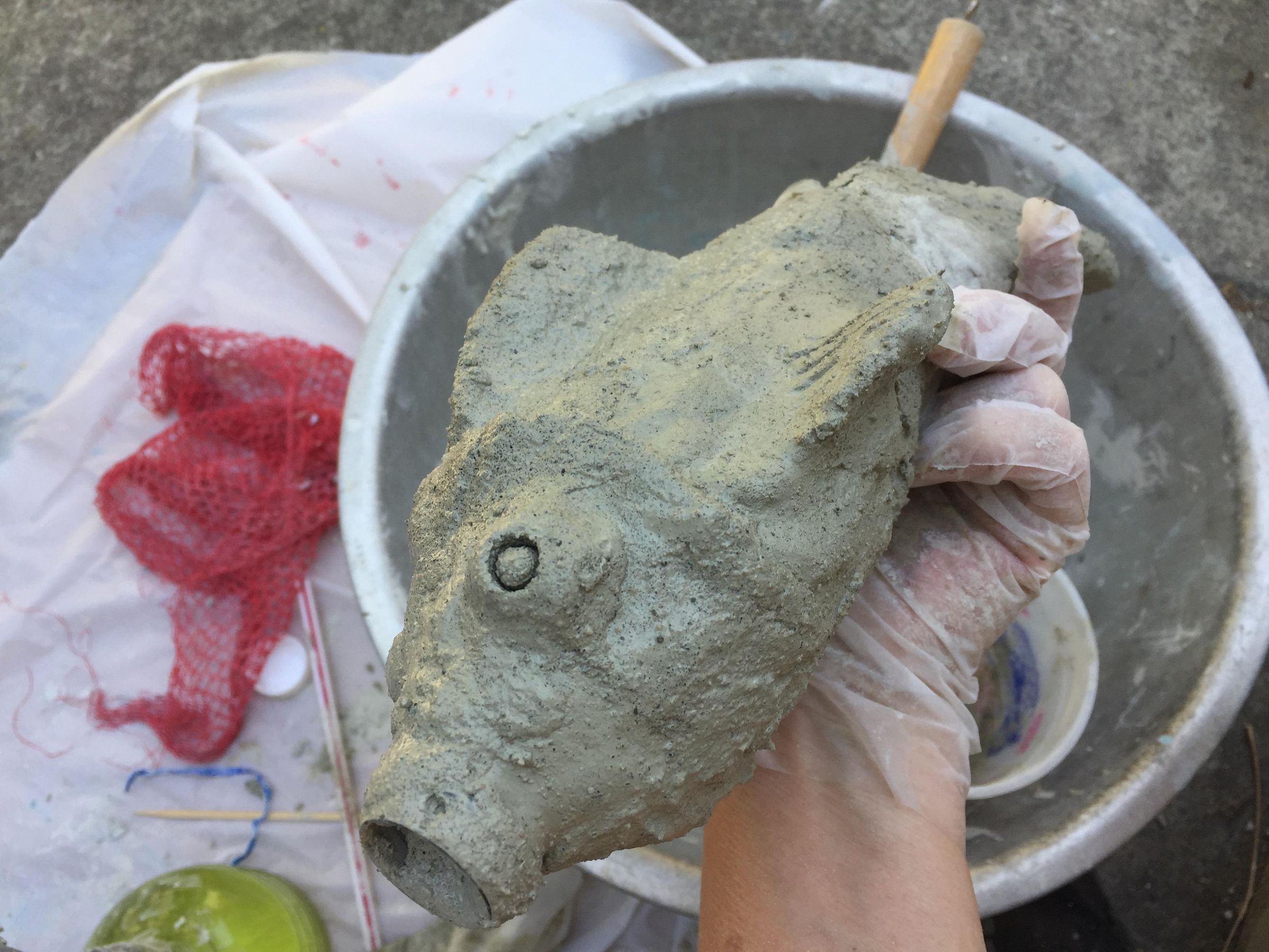 Concrete Garden Fish From Plastic Water Bottles : 4 Steps (with ...