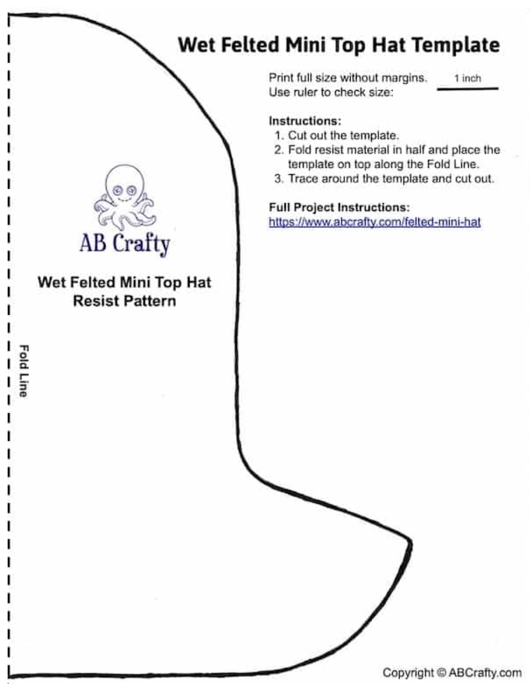 Printable Top Hat Pattern