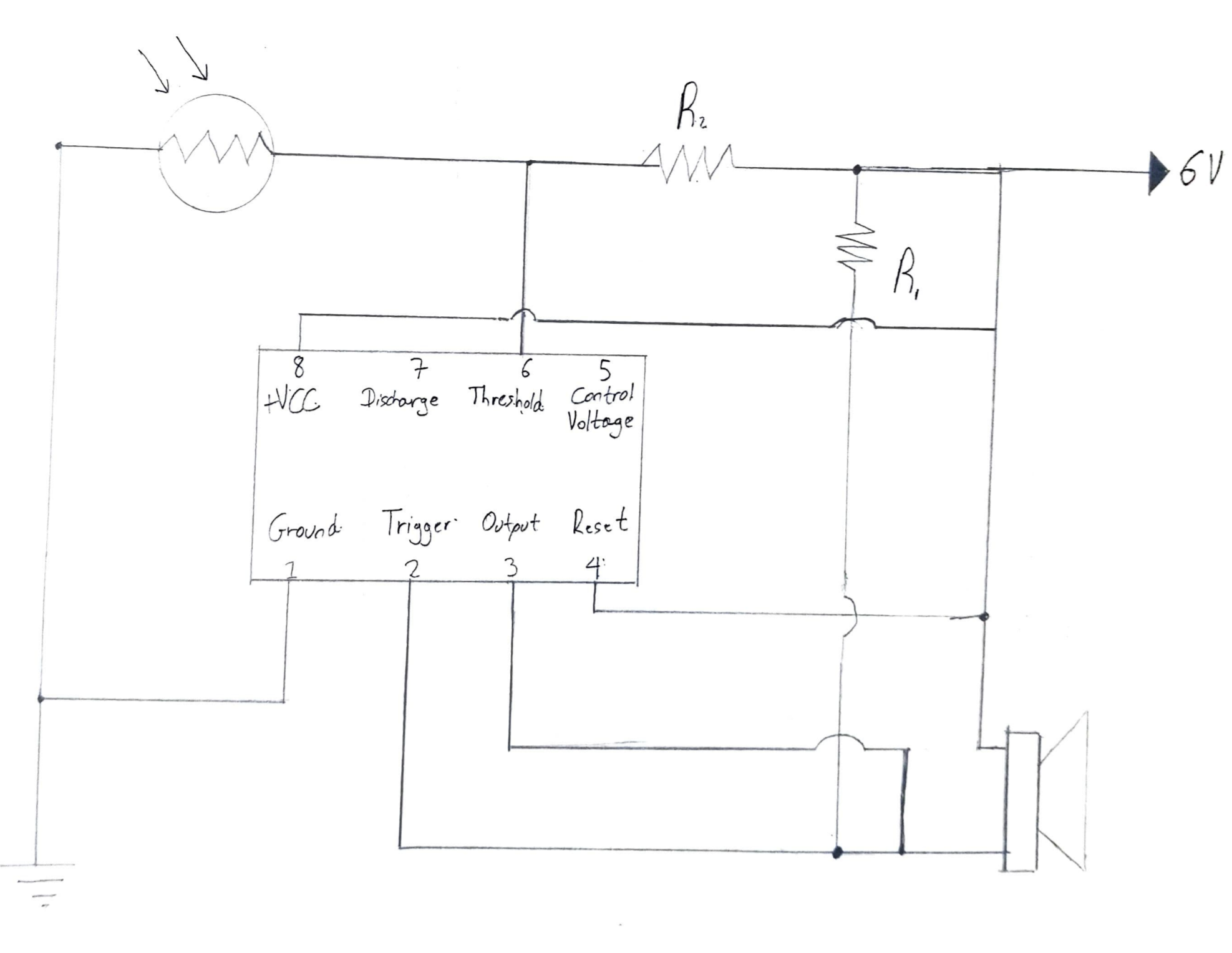 Simple Laser Tripwire Alarm Circuit With NE555 Timer : 5 Steps ...