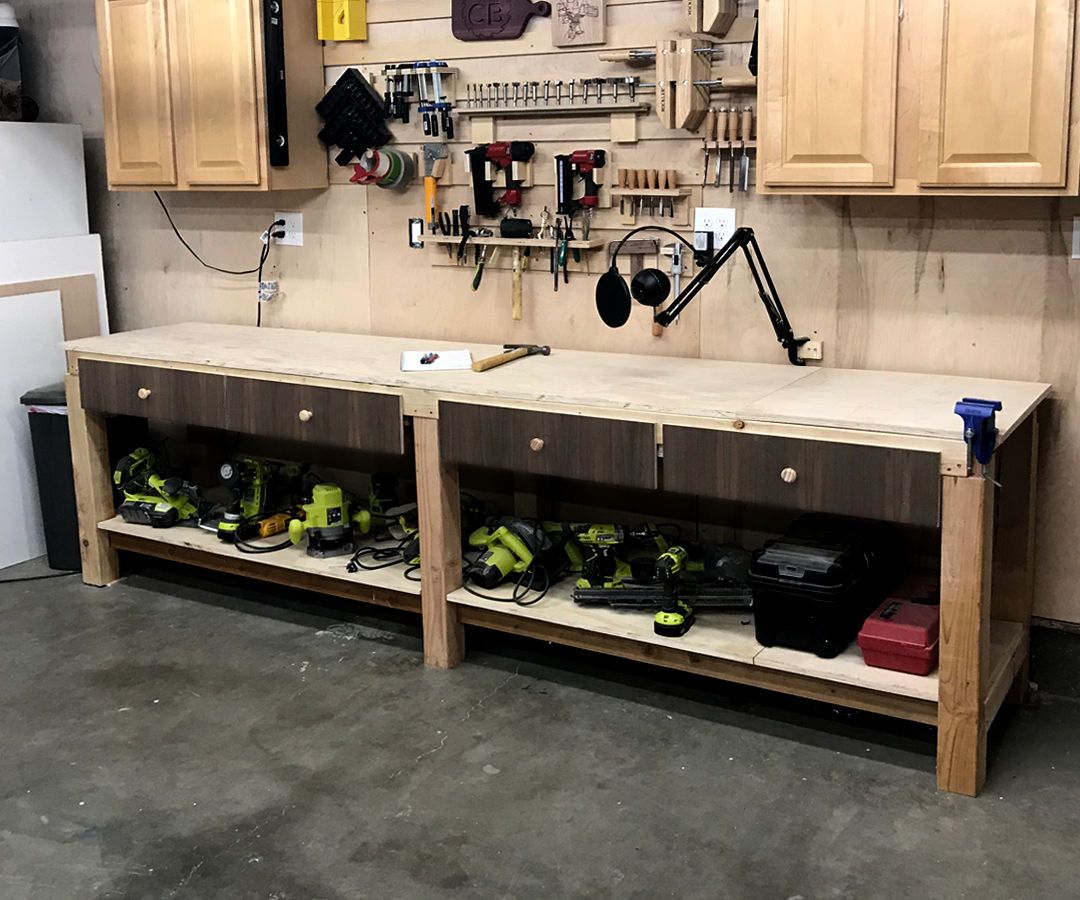 $100 10ft Work Bench/Surface With Storage : 12 Steps (with Pictures ...